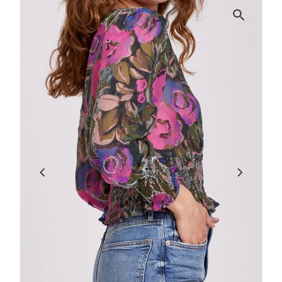Another Love | Tops | Nwt Another Love Candice Trellis Roses Smocked ...